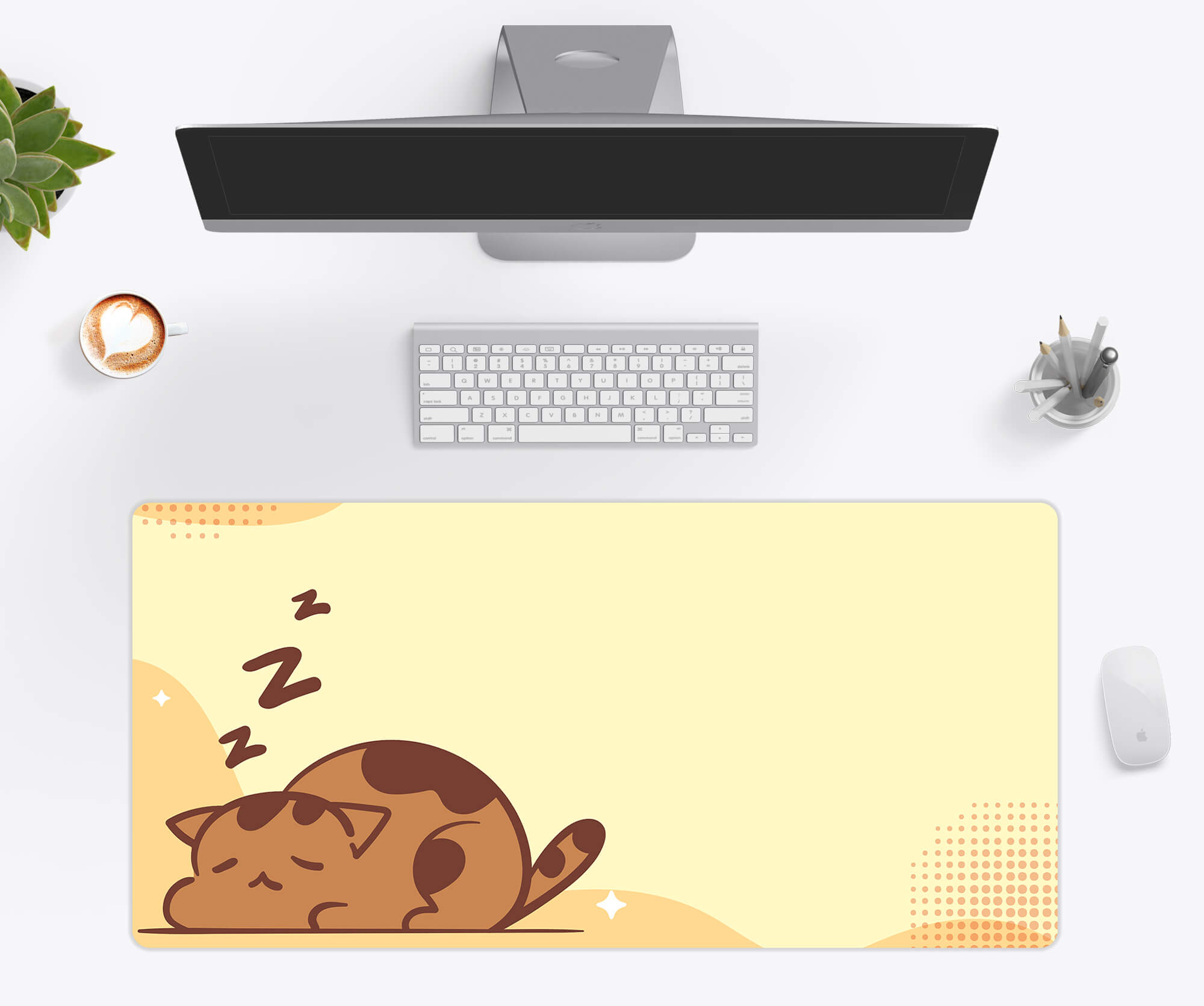 Sleeping Cat Desk Pad, Cute Desk Mat, Mousepad – Love Desk Mats